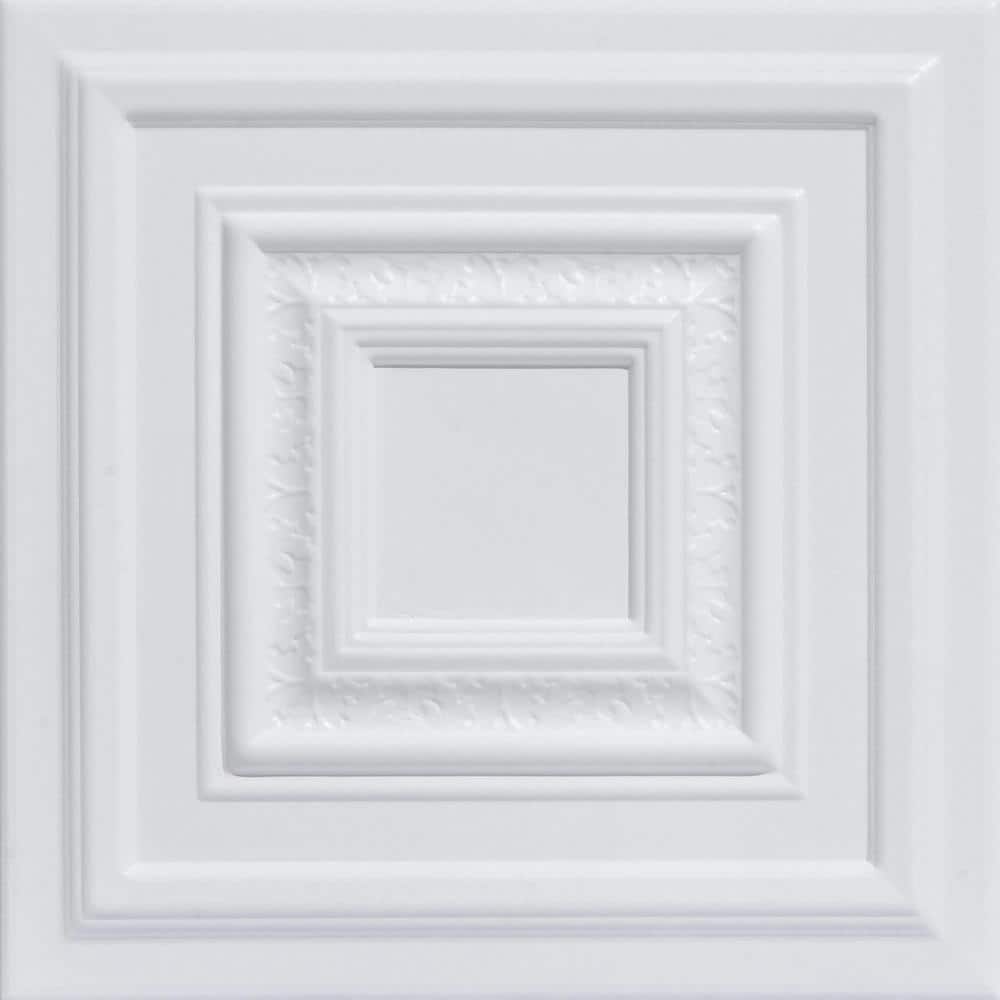 A La Maison Ceilings Chestnut Grove Ultra Pure White 1.6 ft. x 1.6 ft ...