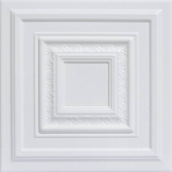 A La Maison Ceilings Chestnut Grove Ultra Pure White 1.6 ft. x 1.6 ft ...