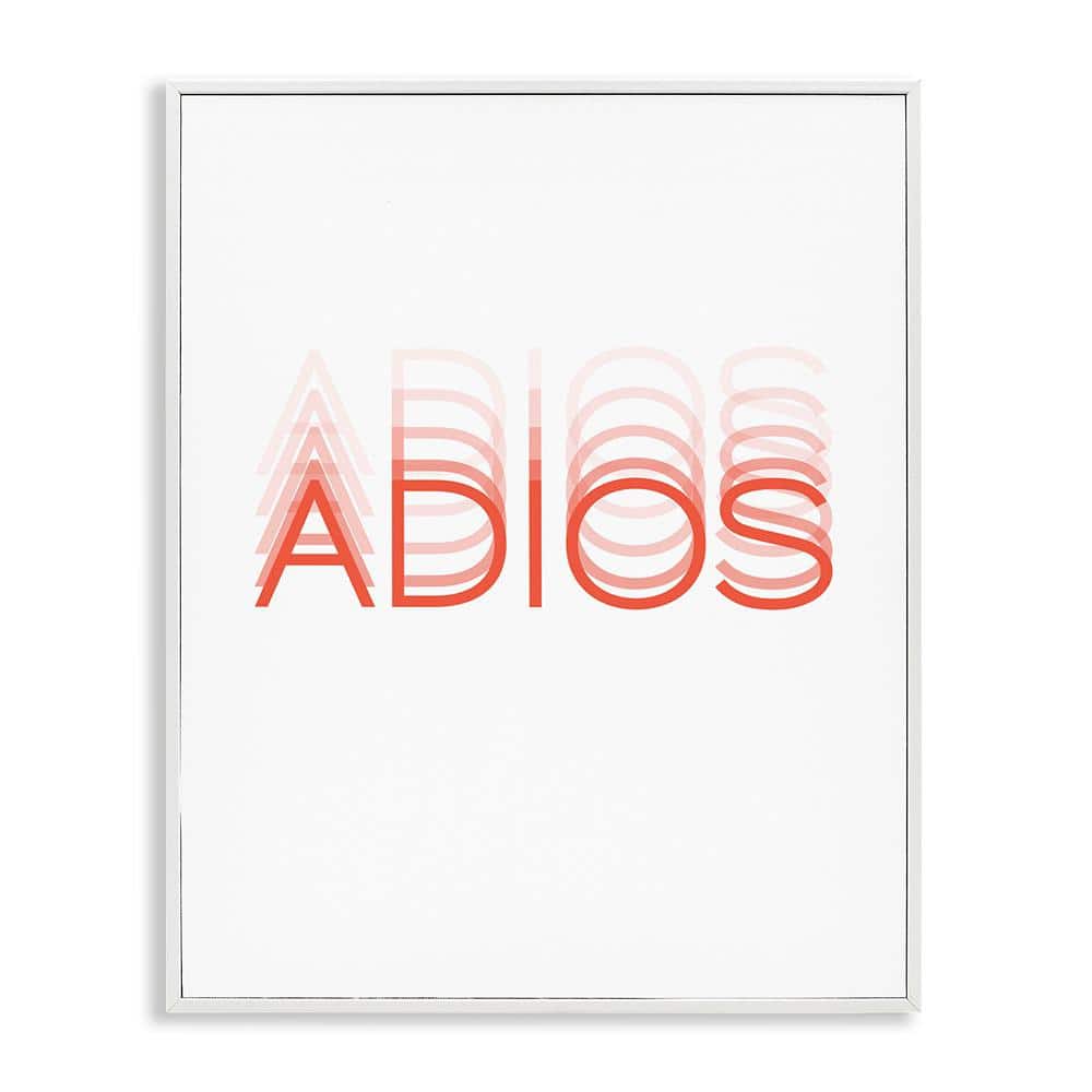 Stupell Industries Goodbye Minimal Typography by SD Graphics Studio White Framed Typography ...