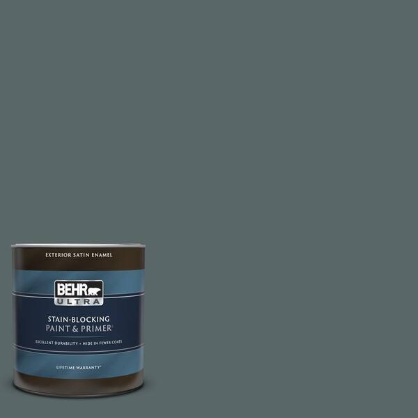 BEHR ULTRA 1 qt. #N440-6 Brooklyn Satin Enamel Exterior Paint & Primer ...