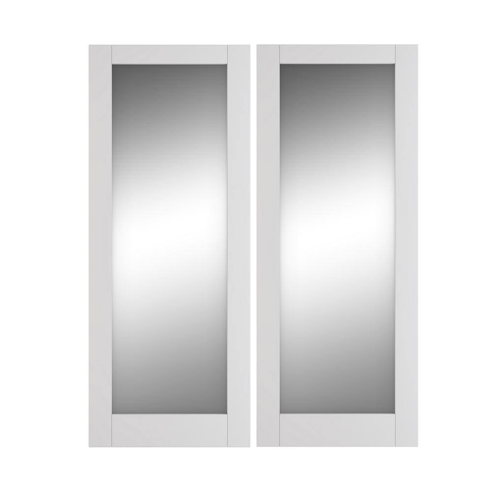 TENONER 64 in. x 80 in. (Double 32 in. Doors) MDF, Painted, White, 1 ...