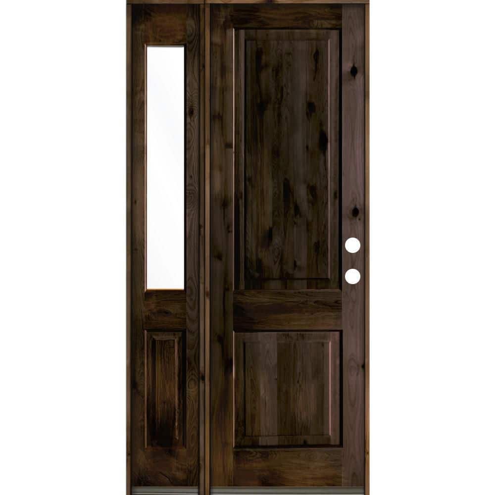 Krosswood Doors 44 in. x 96 in. Rustic knotty alder 2-Panel Sidelite ...