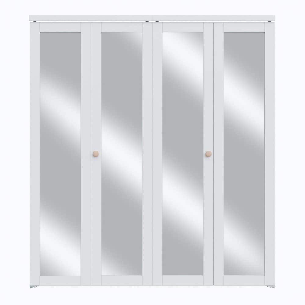 Moristar 72 in. x 80 in. 1 Lite Mirrored Glass Solid Core Composite MDF ...