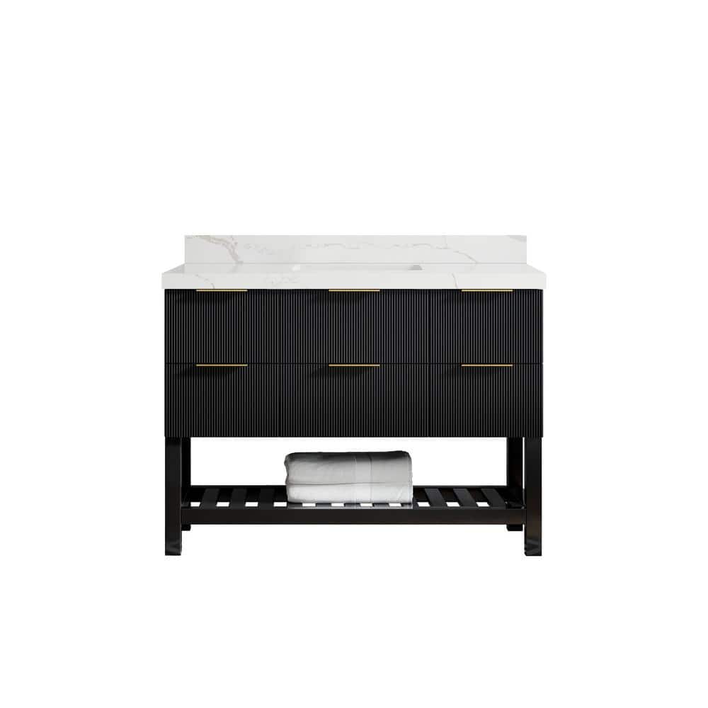 Willow Collections Catalina 48 in. W x 22 in. D x 36 in. H Bath Vanity ...
