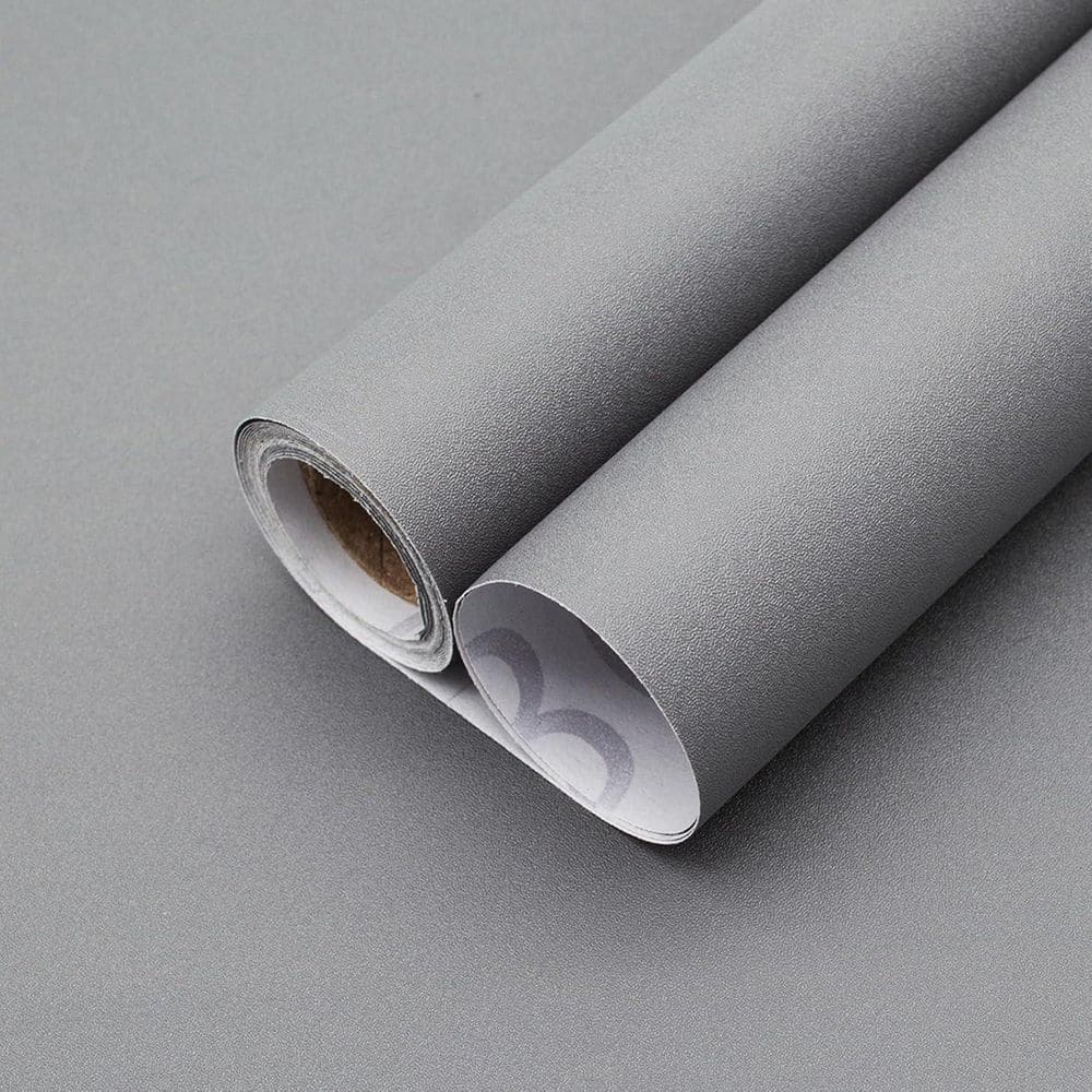 Gray Matte Solid Color Contact Paper Peel and Stick Wallpaper Roll Set ...