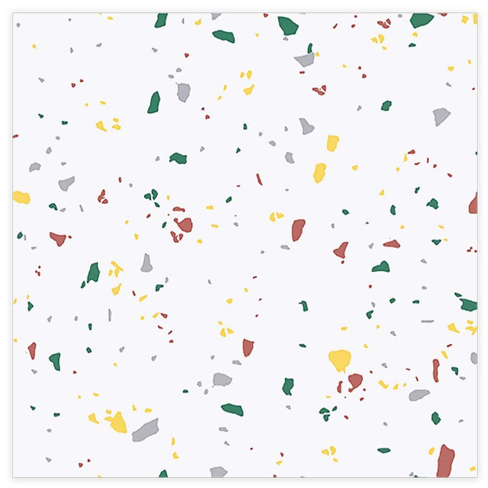 Art3d Colored Dots on White Base 1.5 mm T x 12 in. W x 12 in. L Water ...