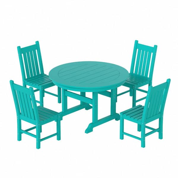 Hdpe Outdoor Dining Set 47 Inch Outdoor HDPE Round Dining Table With ...