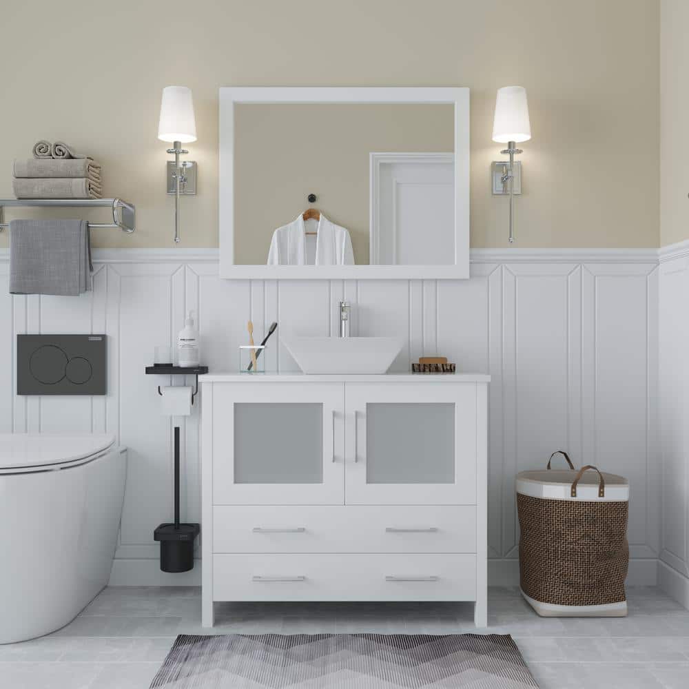 Reviews for Vanity Art Ravenna 36 in. Single Sink Freestanding White ...