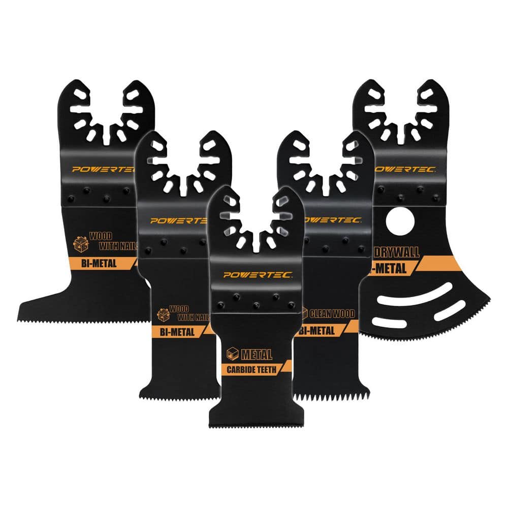 ‎POWERTEC Oscillating Tool Blade Set (5-Piece), Bi-Metal & Carbide ...