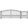 ALEKO 19 ft. x 6 ft. Black Steel Dual Swing Driveway Gate Paris Style ...