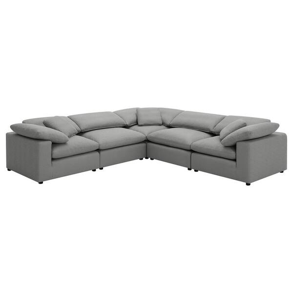Coaster Raleigh 135.5 in. 5-piece Boucle Fabric Upholstered Modular ...