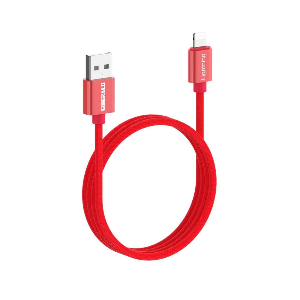 Emerald 6 ft. Lighting Phone Charger EE-AL6-RED - The Home Depot