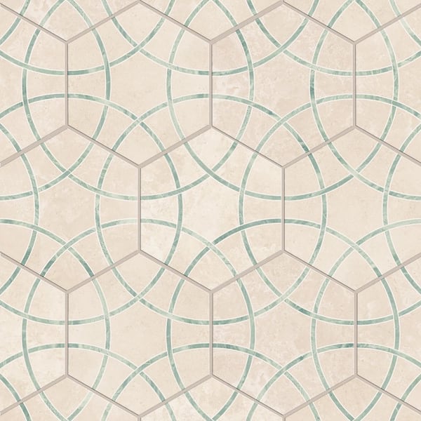 Merola Tile Bari Hex Travertino Jungle 11 in. x 13 in. Porcelain Floor ...