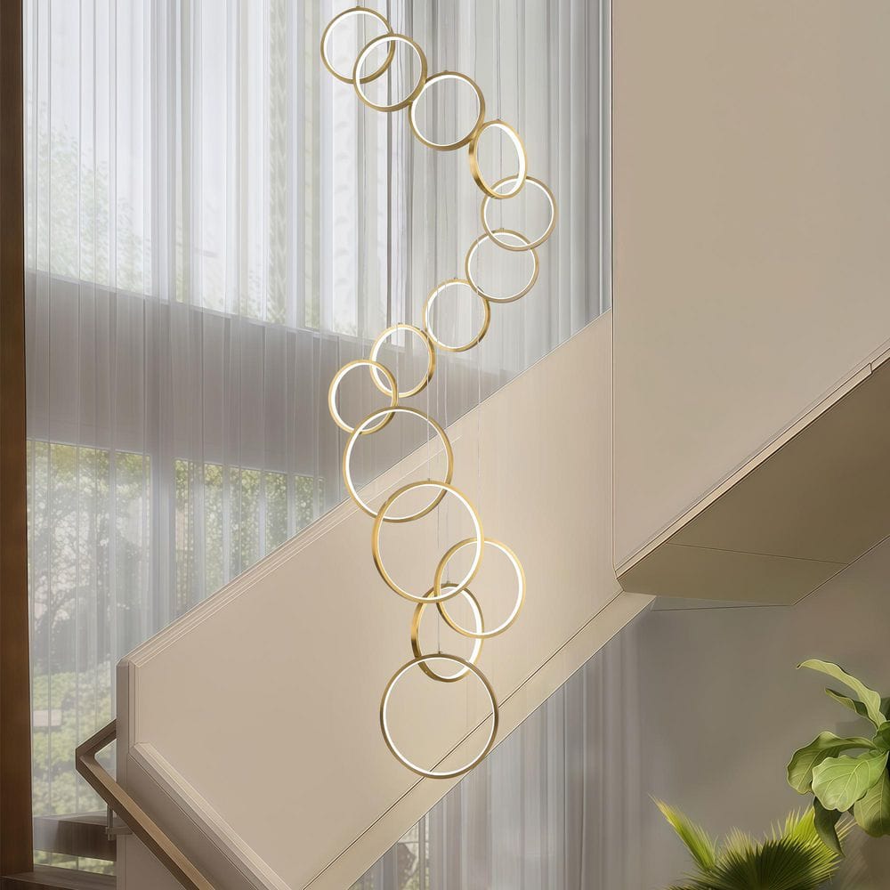 BAOURE Modern 14 light Dimmable Integrated LED Gold Chandelier with ...