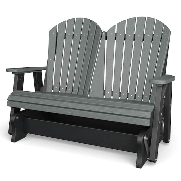 WILDRIDGE Heritage 2-Person Dark Gray and Black Plastic Outdoor Double ...