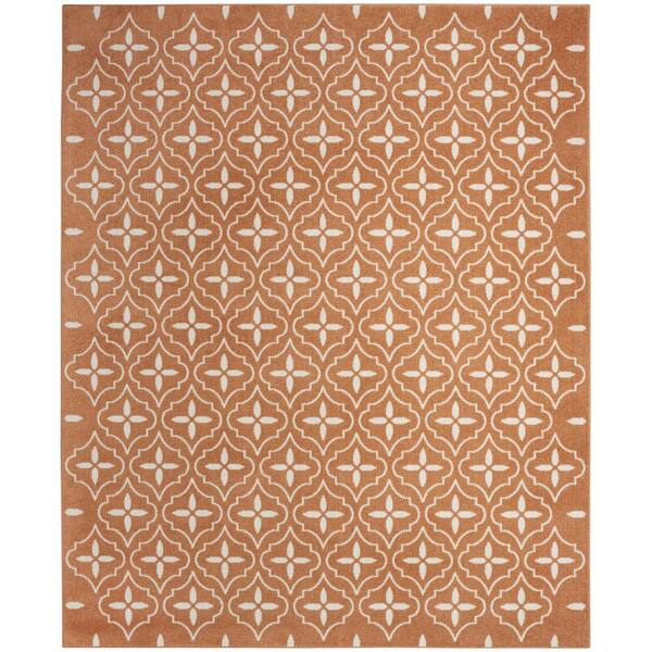Nourison Essentials Copper 6 ft. x 9 ft. Moroccan Contemporary Area Rug ...