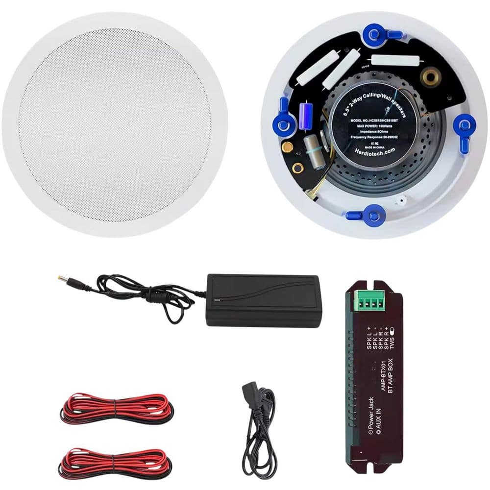 Vrbgify 320 W 6.5 in. Bluetooth Ceiling Speakers 2-Way Flush Mount in ...