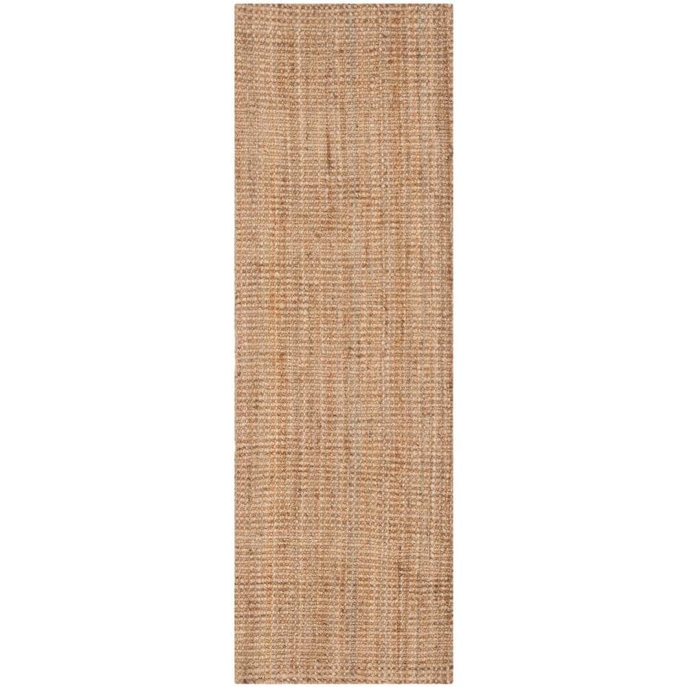 SAFAVIEH Natural Fiber Beige 2 ft. x 9 ft. Solid Runner Rug NF730C-29 ...