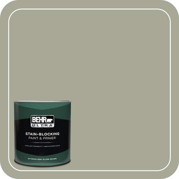 BEHR ULTRA 1 qt. #PPU10-16 Simply Sage Semi-Gloss Enamel Exterior Paint ...