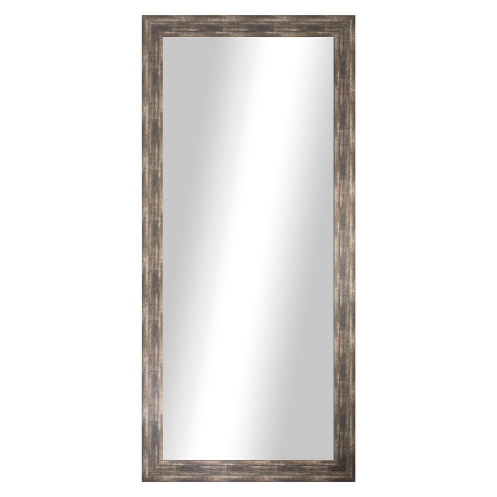 Rayne Mirrors Modern Rustic (33 in. W x 30 in. H) Brushed Brown MDF ...