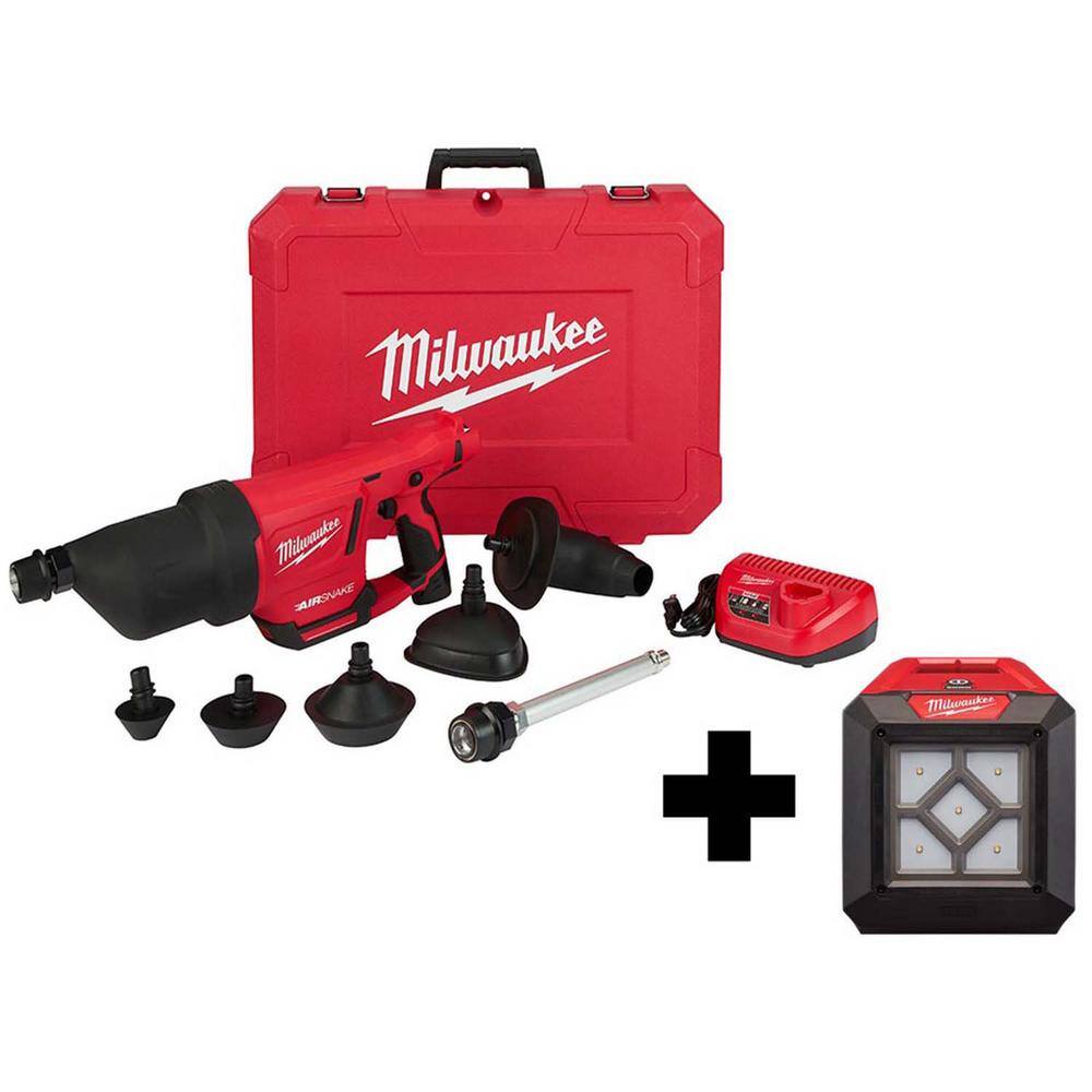 Milwaukee M12 12V Lithium-Ion Cordless Drain Cleaning Airsnake Air Gun ...