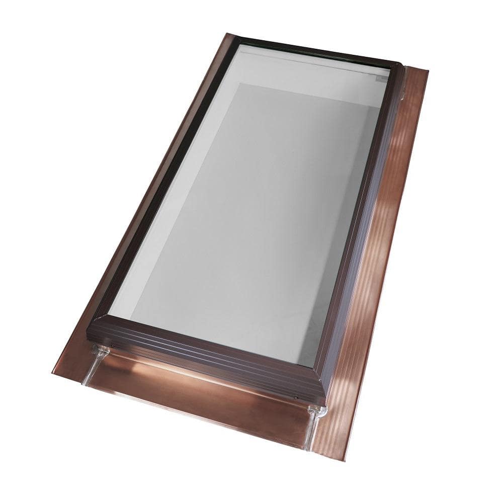 VELUX 22-1/2 in. x 45-1/2 in. Fixed Copper Pan-Flashed Skylight with ...
