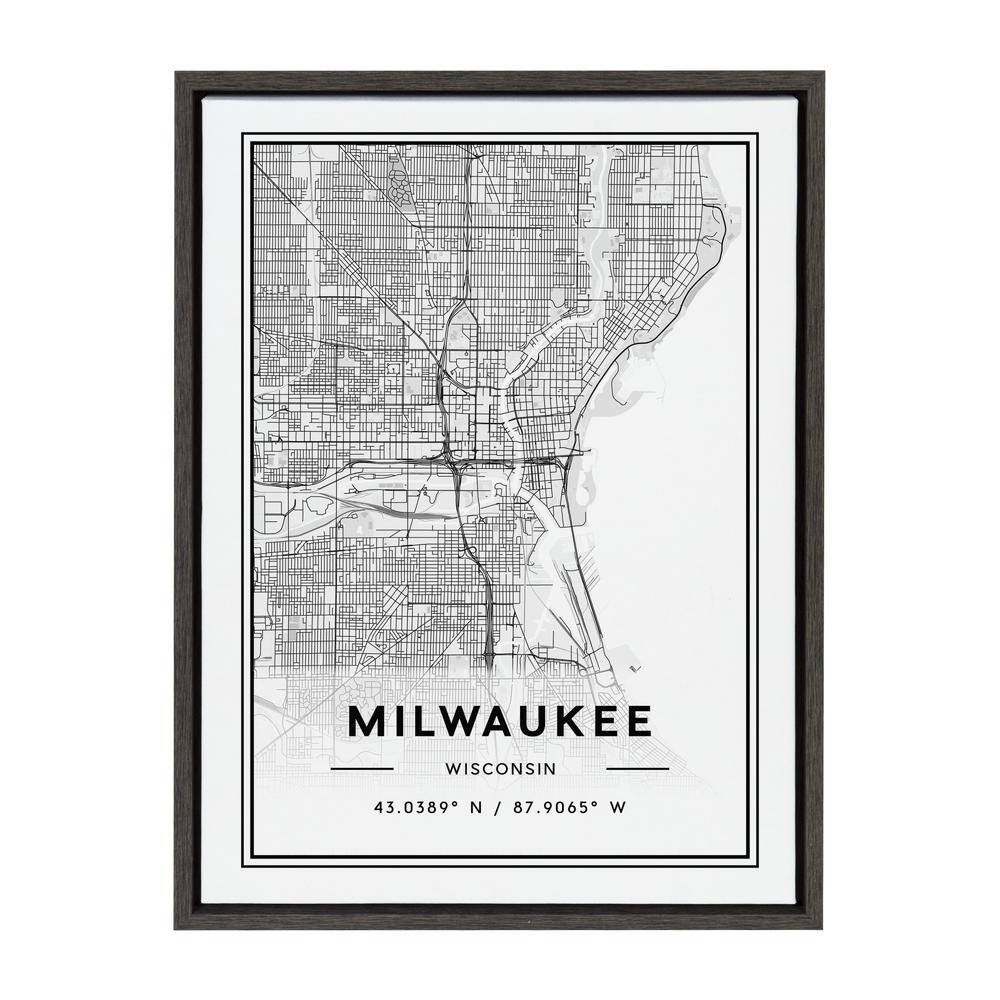 Kate and Laurel Sylvie Milwaukee Modern Map by Jake Goossen Framed ...