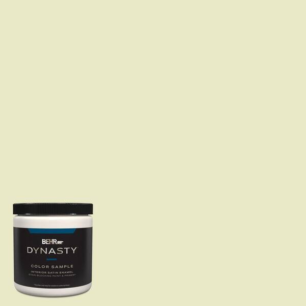 BEHR DYNASTY 8 oz. #PPU9-16 Pale Celery Satin Enamel Stain-Blocking ...