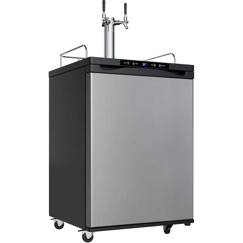EdgeStar Double Tap 24 in. Full Size Beer Keg Dispenser with Digital ...