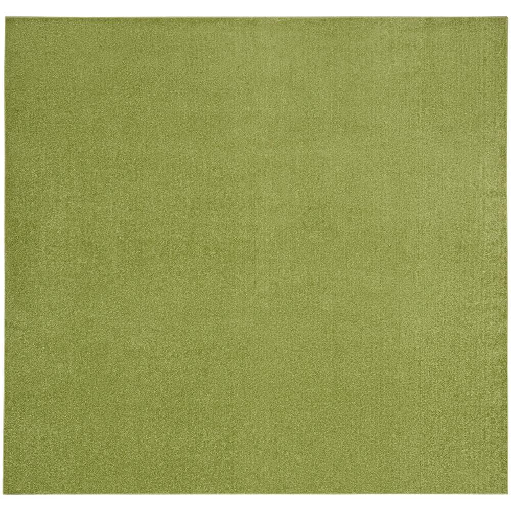 Nourison Essentials 9 ft. x 9 ft. Green Square Solid Indoor/Outdoor ...