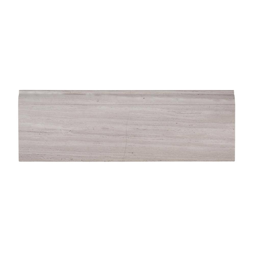 Jeff Lewis Limestone Gray 4 in. x 12 in. Honed Limestone Wall Base Trim ...