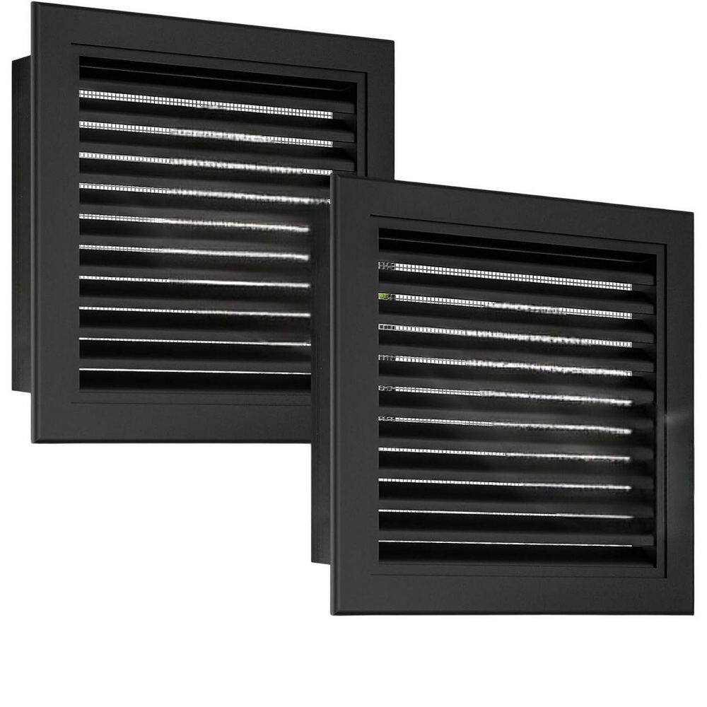 KIWDZFU 10x10 Square Black Aluminum Gable Vent Screened Design Set of 2 ...
