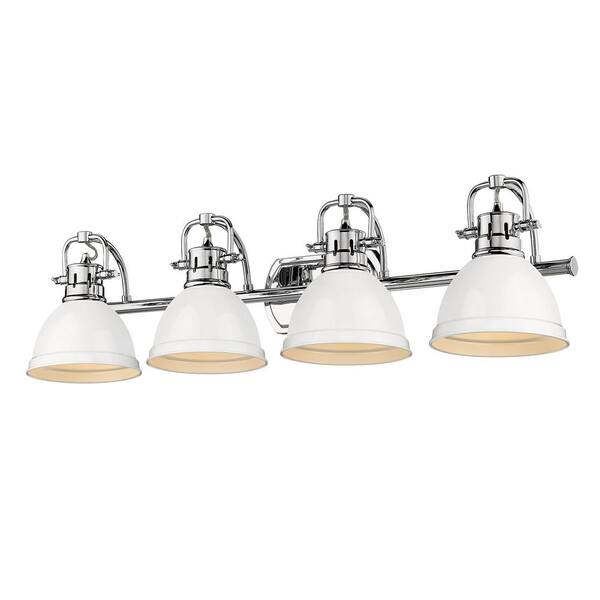 Golden Lighting Duncan 4-Light Chrome Vanity Light 3602-BA4 CH-WH - The ...