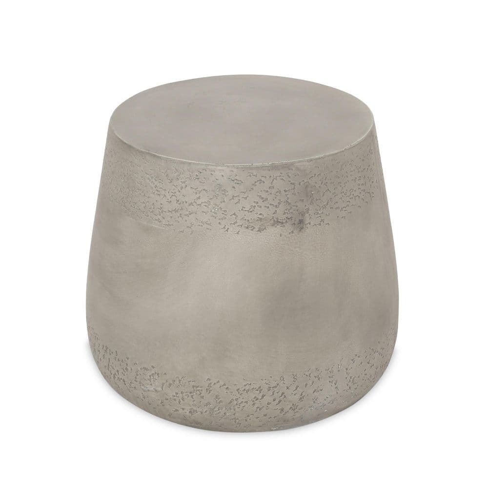 16.25 in. H Light Gray Concrete Structure Outdoor Side Table for Porch ...