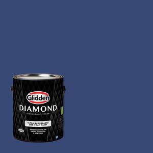Glidden Essentials 1 gal. PPG1166-7 Daring Indigo Flat Exterior Paint ...
