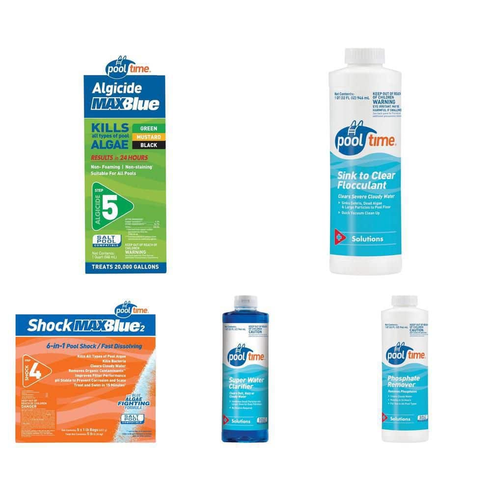 Pool Time Swimming Pool Algae Rescue Kit Up to 20,000 Gal – Shock ...