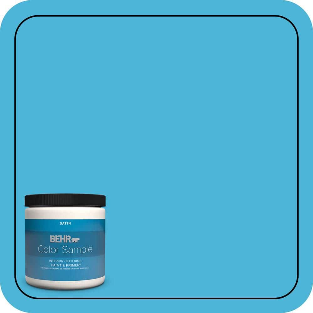 BEHR PREMIUM PLUS 8 oz. #P490-4 Aztec Sky Satin Enamel Interior ...