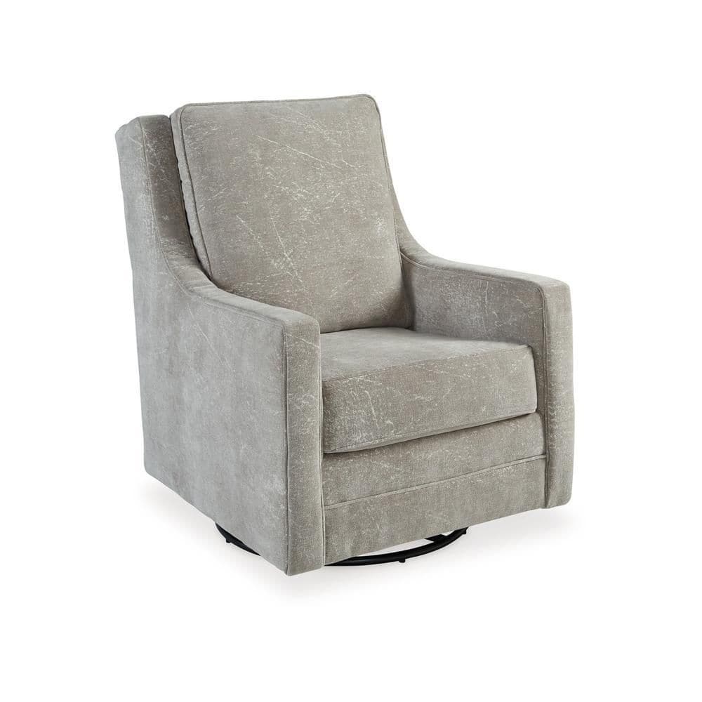Benjara Kria Gray Polyester Accent Chair with Swivel BM318948 - The ...