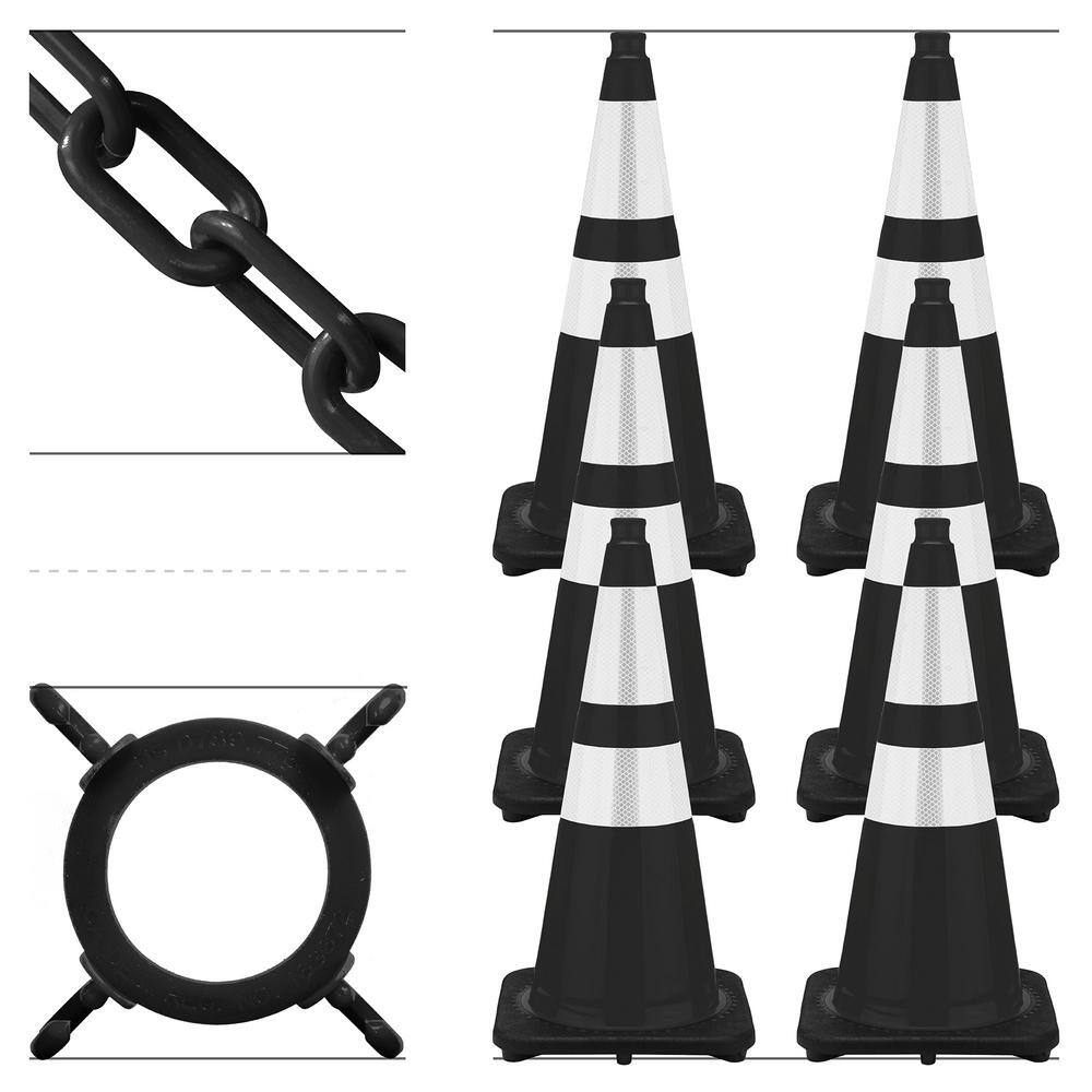 Mr. Chain 28in. Black Reflective Traffic Cone and Chain Kit 93250-6 ...