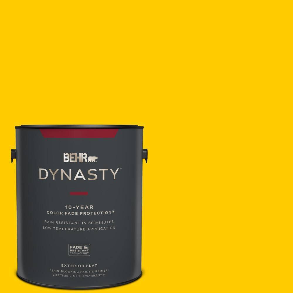 BEHR DYNASTY 1 gal. #380B-7 Marigold Flat Exterior Stain-Blocking Paint ...