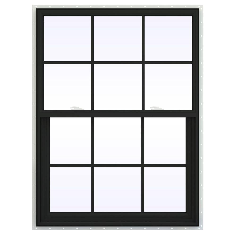 JELD-WEN 36 in. x 42 in. V-2500 Series Bronze Exterior/White Interior ...