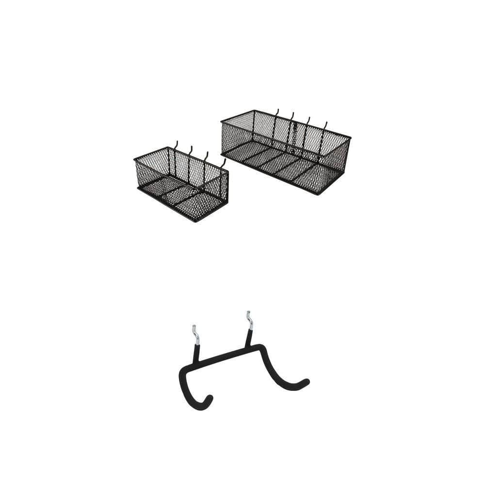 Everbilt Steel Mesh Pegboard Basket in Black (2-Pack) and 5 in ...