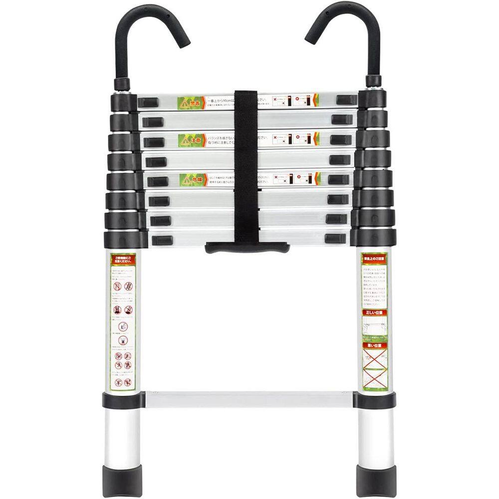 KIWDZFU 8.5FT Aluminum Telescoping Ladder with Non-Slip Feet, Stable ...