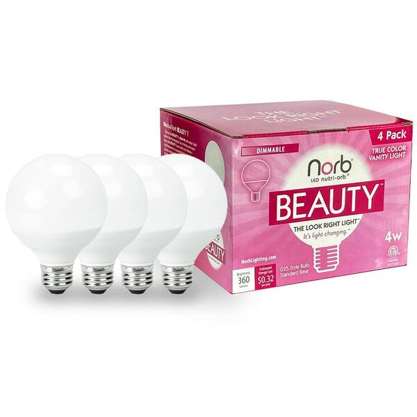 ELECWISH NorbBEAUTY 4W Equivalent Globe G25 5500K CRI98 Beauty Vanity ...