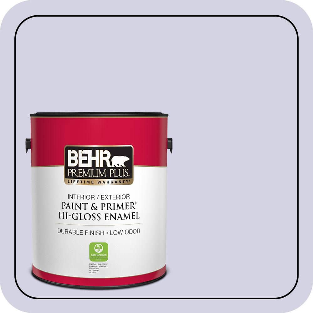 BEHR PREMIUM PLUS 1 gal. #M550-2 Lavender Memory Hi-Gloss Enamel ...