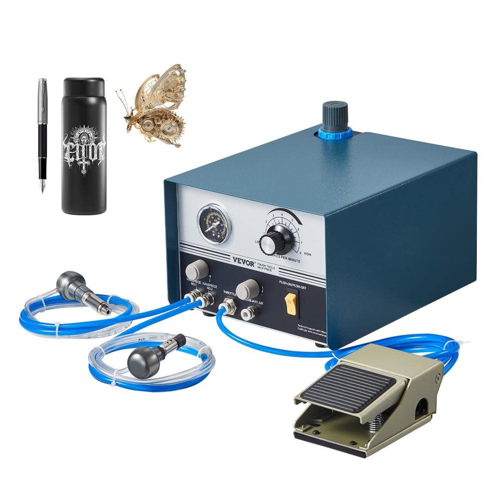 VEVOR Pneumatic Jewelry Engraver 1200-6000 RPM Adjustable 60-Watt Dual ...
