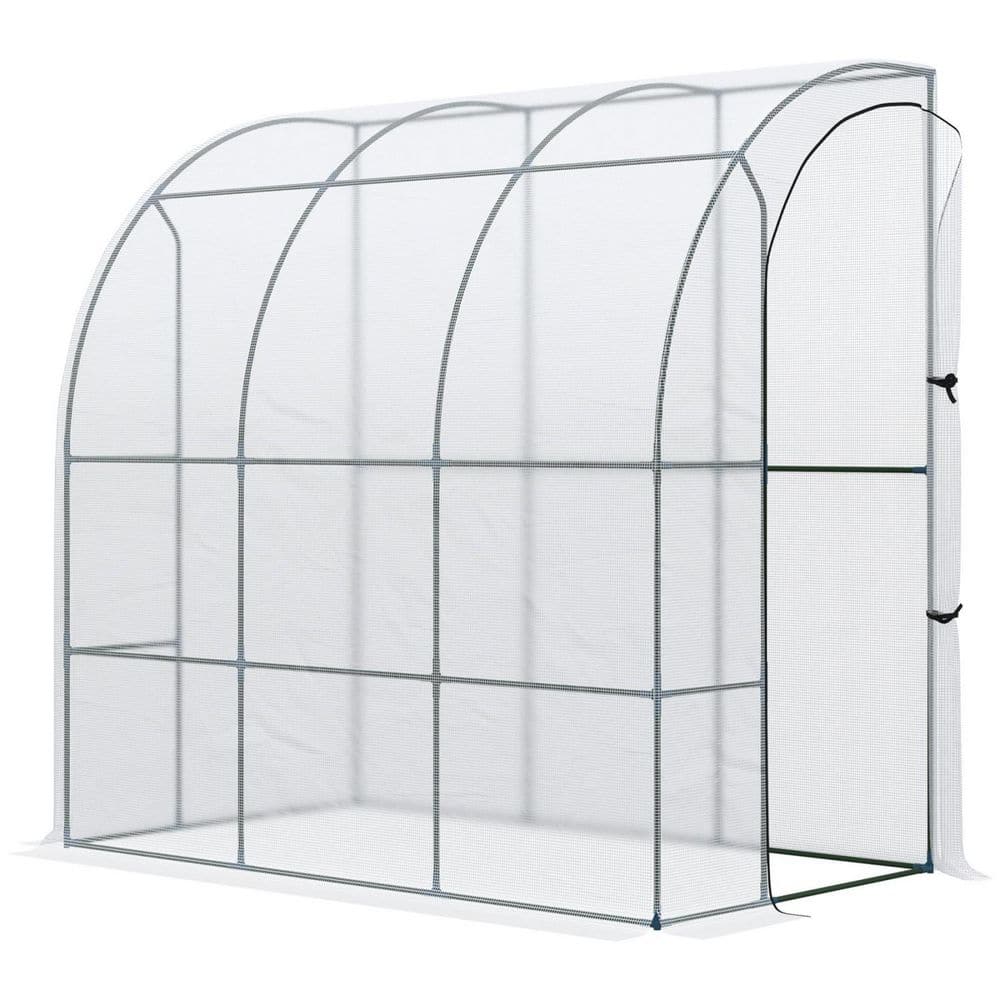 ToolCat 7 x 4 x 7 ft. Portable Walk-In Lean-To Greenhouse with PE Cover ...