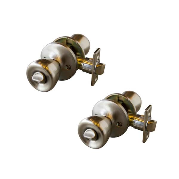 Design House Terrace Satin Nickel Privacy Bed/Bath Door Knob with ...