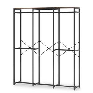 Tribesigns Cynthia Brown Freestanding Garment Rack with 3 Storage ...