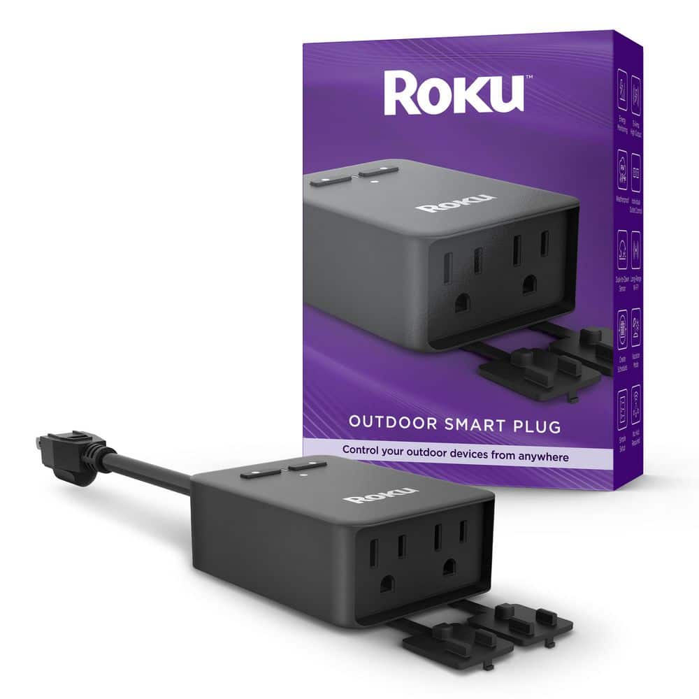 Roku Smart Home Outdoor Smart Plug with Custom Scheduling, Independent ...